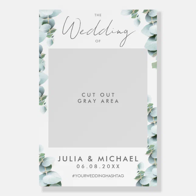 Modern Botanical Wedding Selfie Photo Frame Foam Board | Zazzle