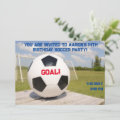 Modern boy Goal Post Soccer Birthday Invitatio Invitation | Zazzle