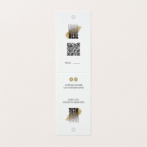 Modern Bracelet Display Price Tag with QR and Logo | Zazzle