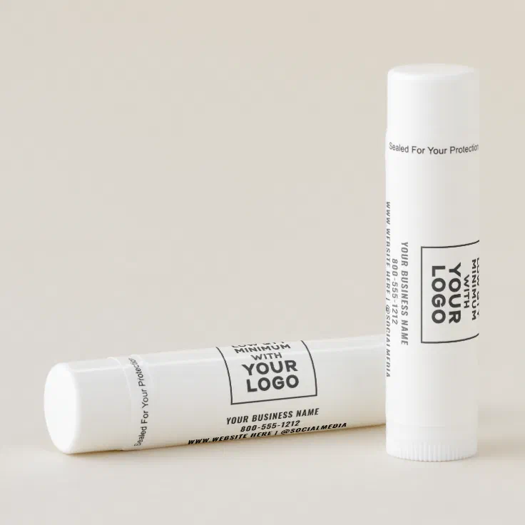 Modern Branded Business Company Logo Text Lip Balm | Zazzle