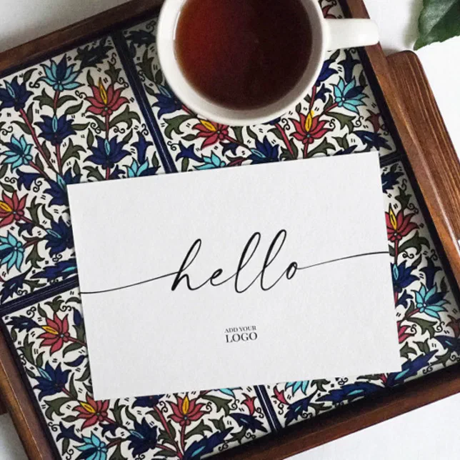 Modern Branded Hello Welcome Thank You Card | Zazzle