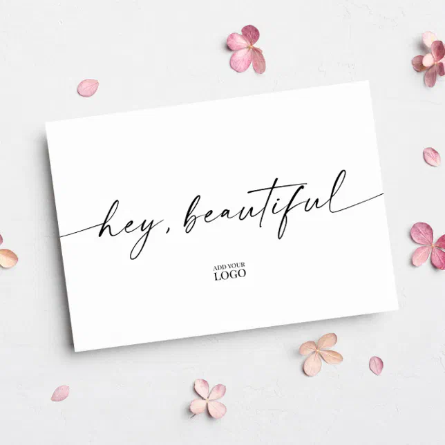 Modern Branded Hey Beautiful Thank You | Zazzle