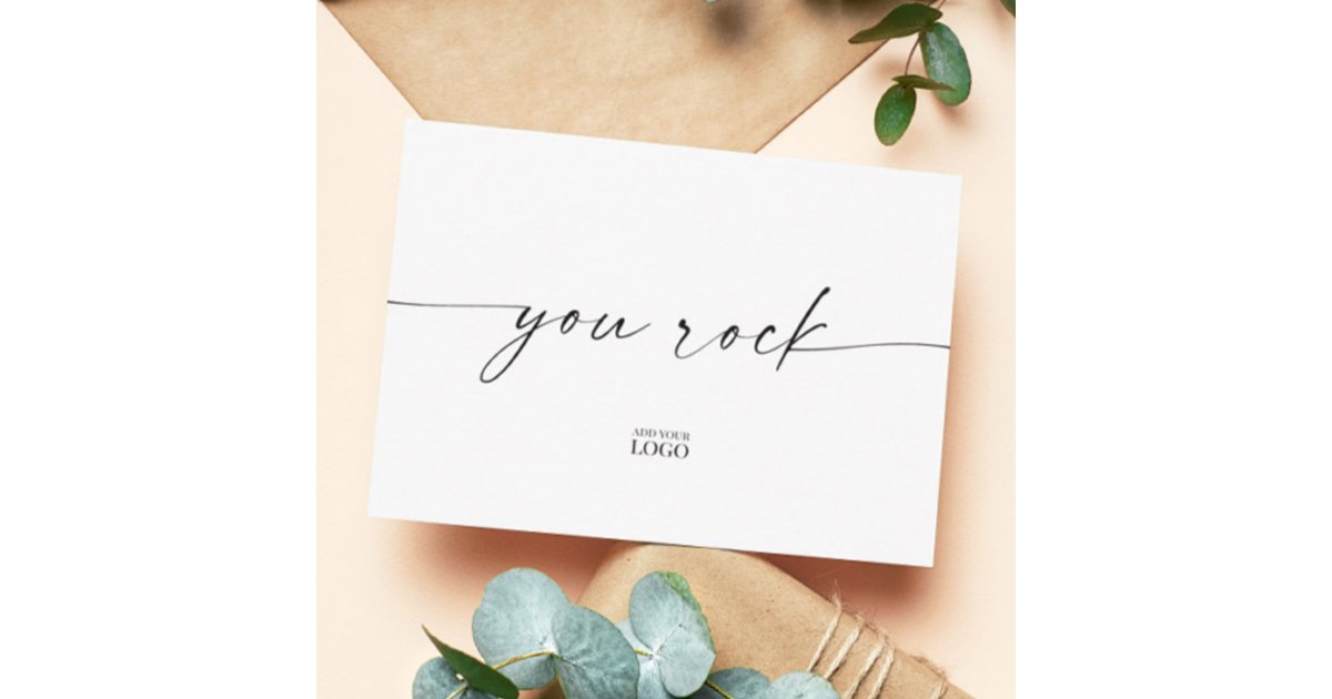 Modern Branded You Rock Thank You | Zazzle