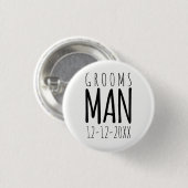 Modern Bridal Party Groomsman Pin Button | Zazzle