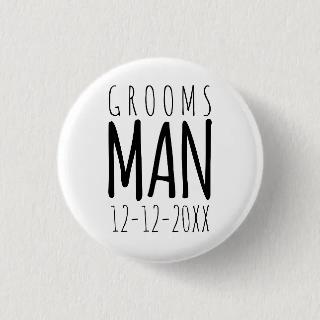 Modern Bridal Party Groomsman Pin Button | Zazzle