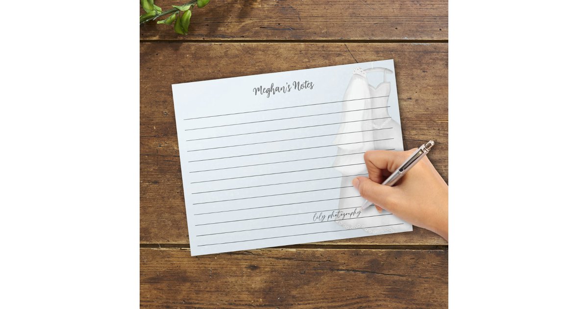 Modern Bride Planner Pink Vintage Wedding Dress Notepad | Zazzle