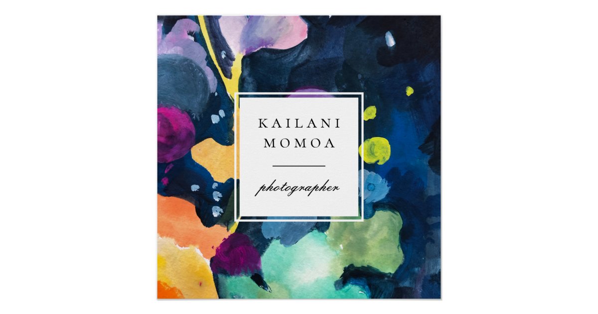 Modern Bright Abstract Painted Pattern Poster | Zazzle