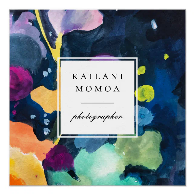 Modern Bright Abstract Painted Pattern Poster | Zazzle