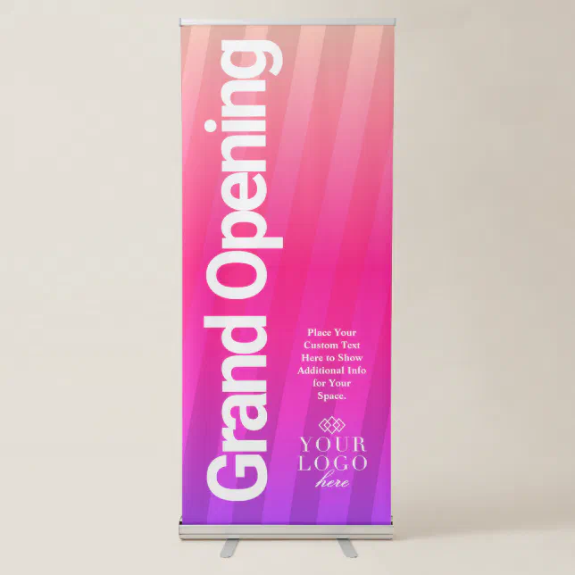 Modern Bright and Bold Grand Opening Business Retractable Banner | Zazzle