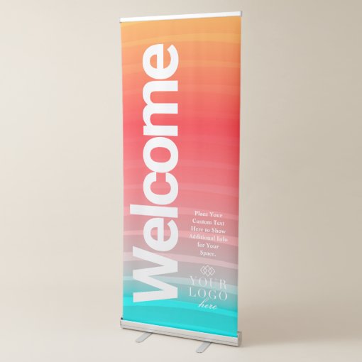 Modern Bright and Bold Welcome Small Business Retractable Banner | Zazzle