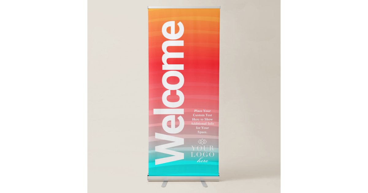 Modern Bright and Bold Welcome Small Business Retractable Banner | Zazzle