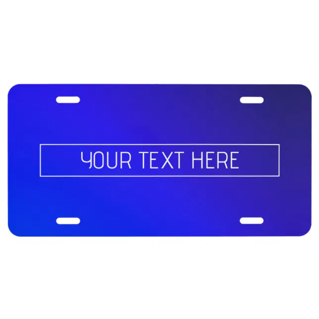 Modern Bright Blue & Purple Gradient Ombre License Plate | Zazzle