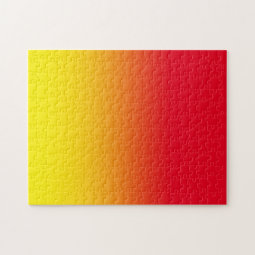 Modern Bright Red and Yellow Ombre Jigsaw Puzzle | Zazzle