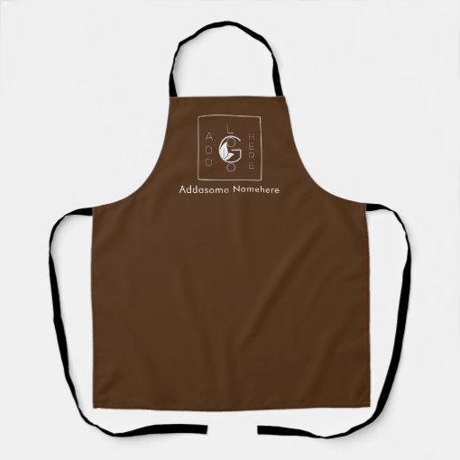 Modern Brown Add Your Logo Business Marketing Apron | Zazzle