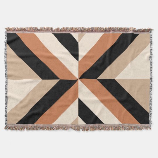 Modern Brown and Black Color Block Throw Blanket | Zazzle.com