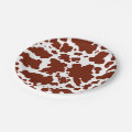 Modern Brown Cow Skin Texture Animal Print Paper Plates | Zazzle