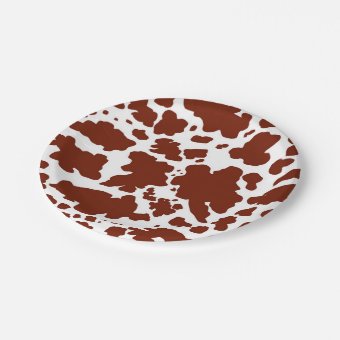Modern Brown Cow Skin Texture Animal Print Paper Plates | Zazzle