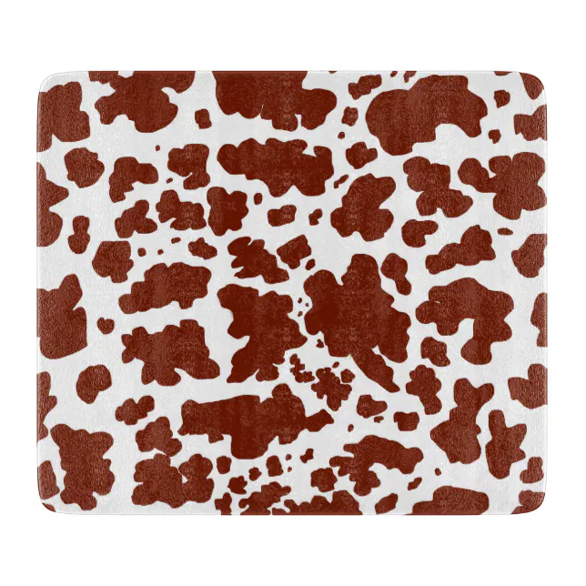 Modern Brown Cow Spots Print Cowboy Cutting Board | Zazzle