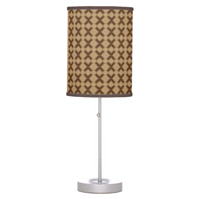 Modern Brown Diamond Pattern Table Lamp | Zazzle