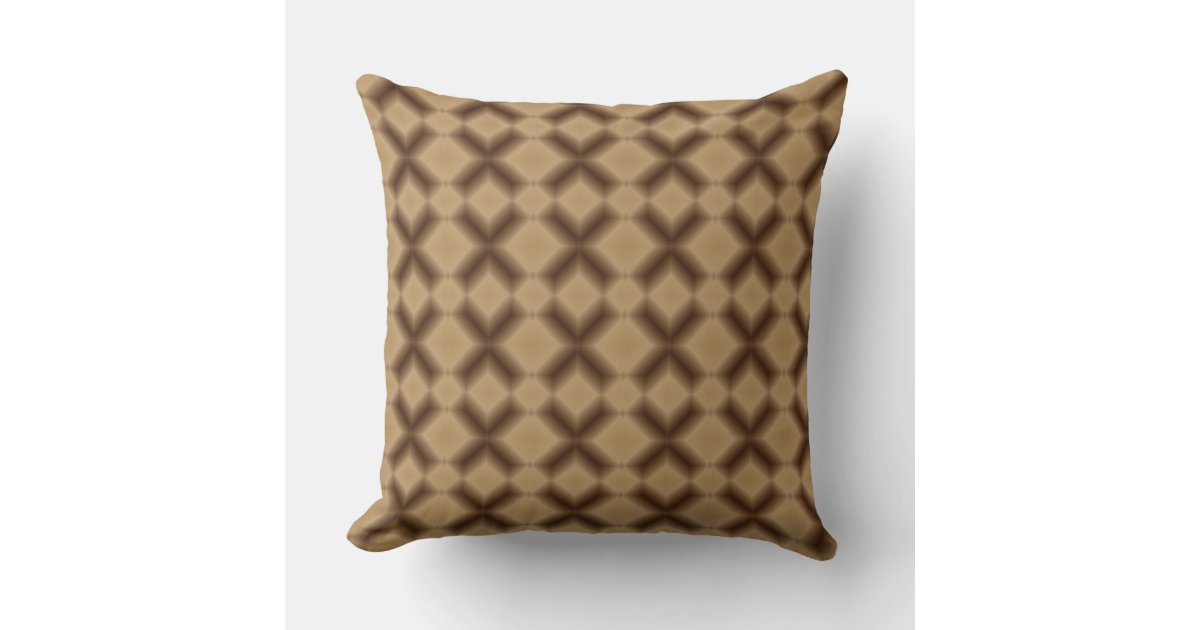 Modern Brown Diamond Pattern Throw Pillow | Zazzle