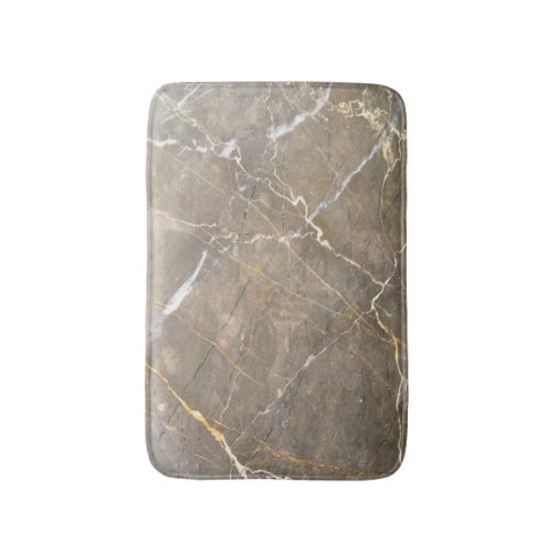 Modern Brown Stone, Marble Pattern Bath Mat | Zazzle