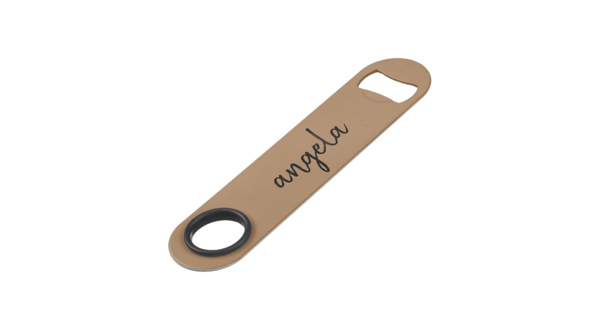 Modern brown stylish custom name bar key | Zazzle