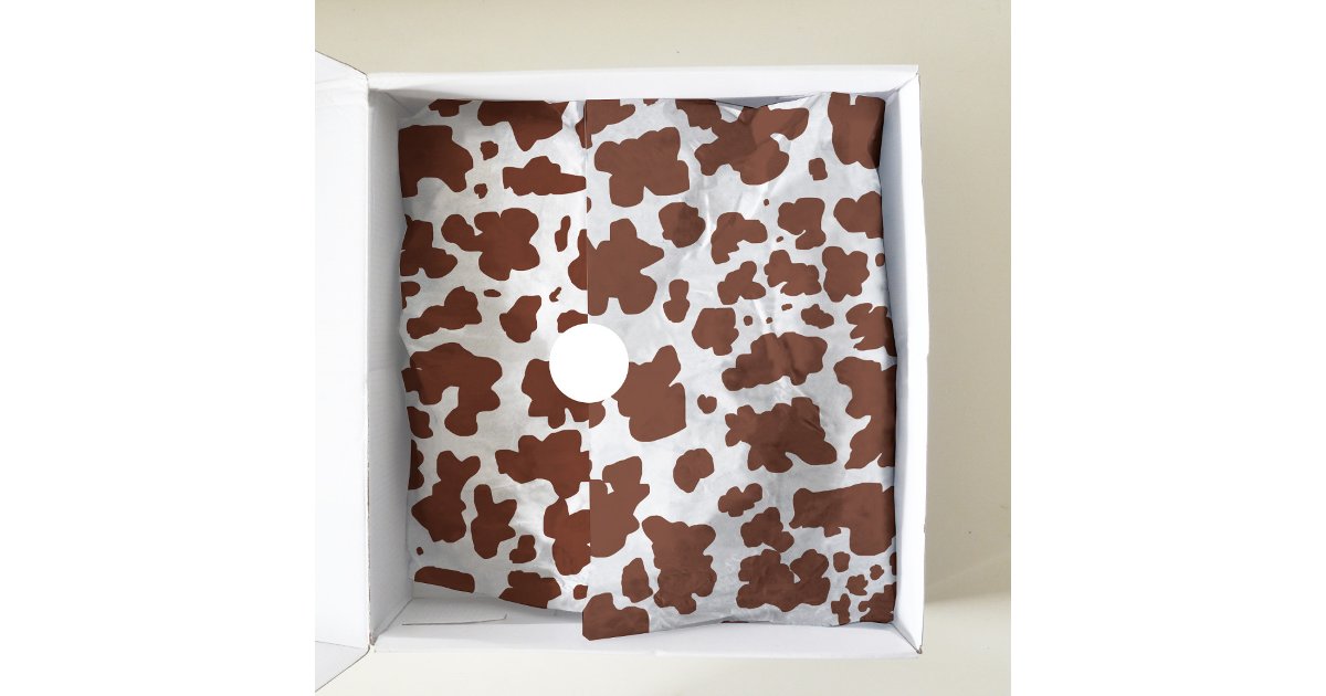 Modern Brown White Cow Skin Texture Animal Print Tissue Paper | Zazzle
