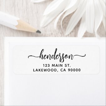 Modern Brush Handwritten Return Address Label | Zazzle