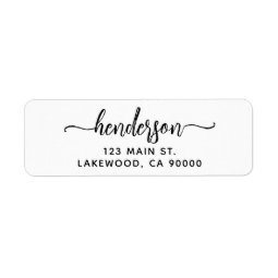 Modern Brush Handwritten Return Address Label | Zazzle