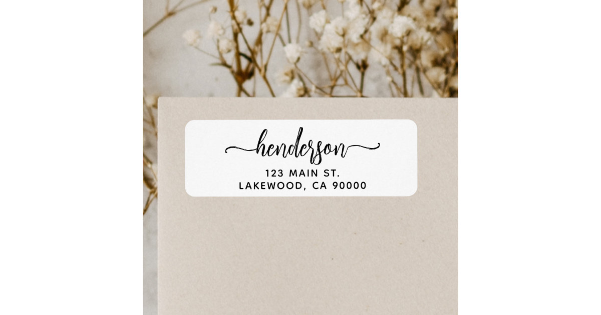 Modern Brush Handwritten Return Address Label | Zazzle