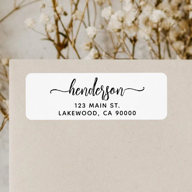 Modern Brush Handwritten Return Address Label | Zazzle