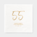 Modern Brush Lettering 55th Birthday Party Foil Napkins | Zazzle