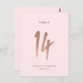 Modern Brush Rose Gold Wedding Table number 14 | Zazzle