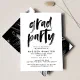 Modern Brush Script Black and White Grad Party Invitation | Zazzle