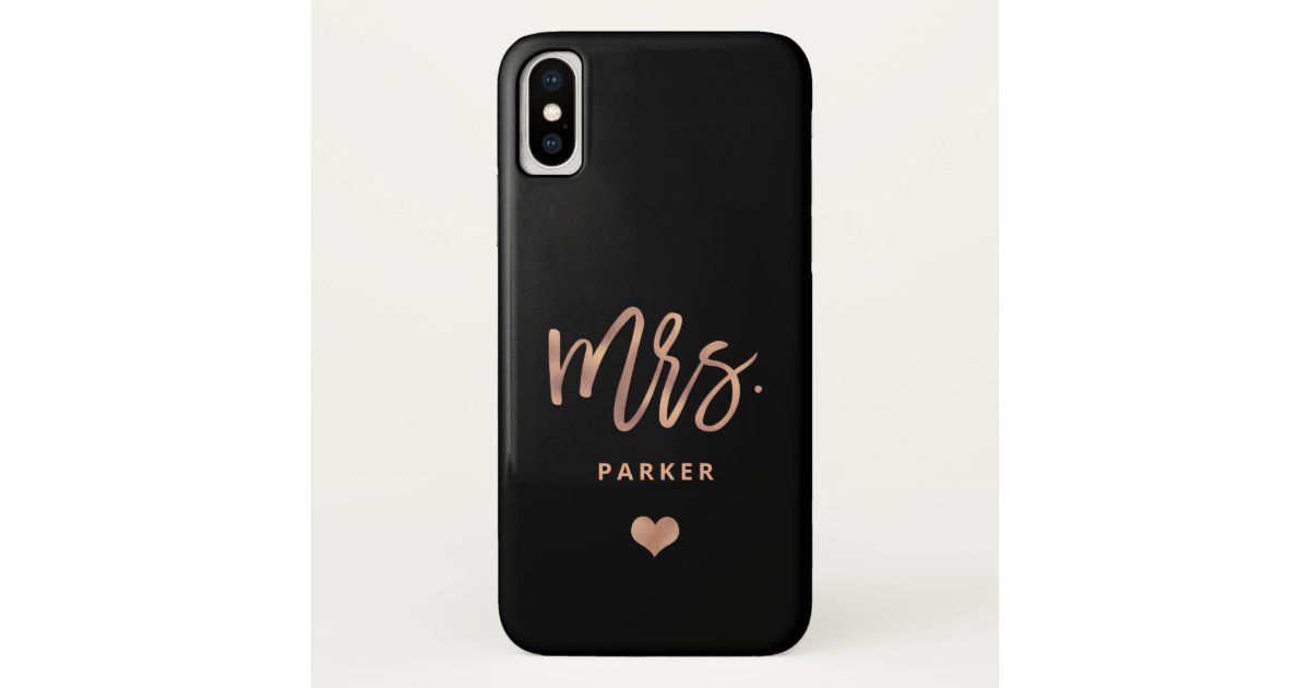 Modern Brush Script Faux Rose Gold | Mrs Case-Mate iPhone Case | Zazzle