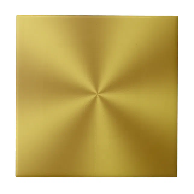 Modern Brushed Faux Gold Ceramic Tile | Zazzle