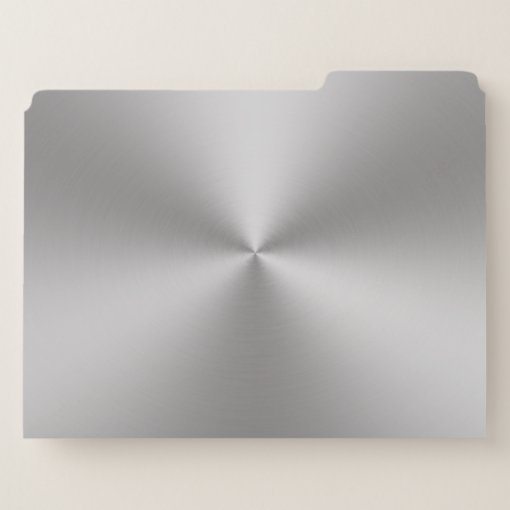 Modern Brushed Metal Look Gray Name Monogram File Folder | Zazzle