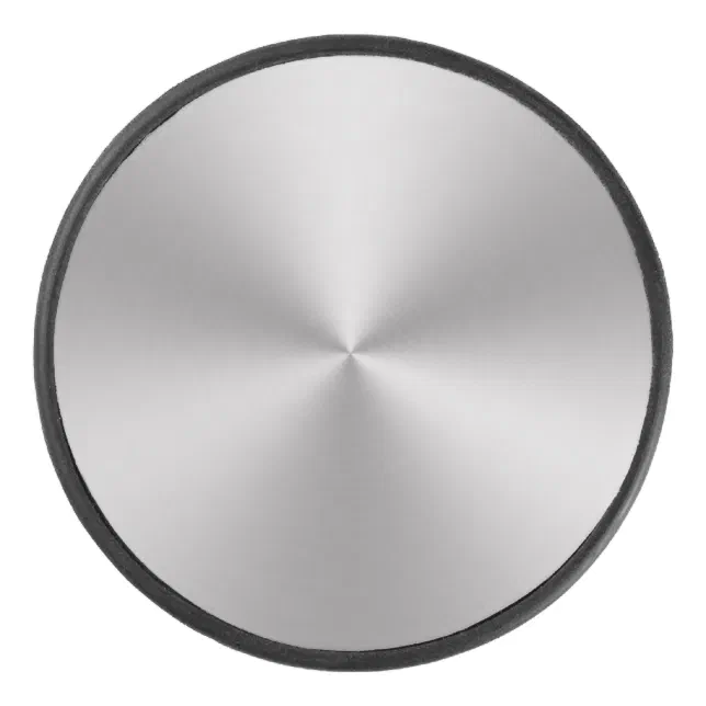 Modern Brushed Metal Look Hockey Puck | Zazzle