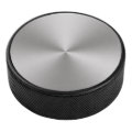 Modern Brushed Metal Look Hockey Puck | Zazzle