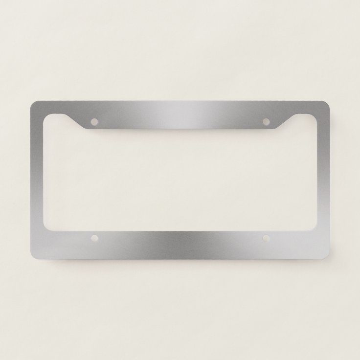 Modern Brushed Metal Look License Plate Frame | Zazzle
