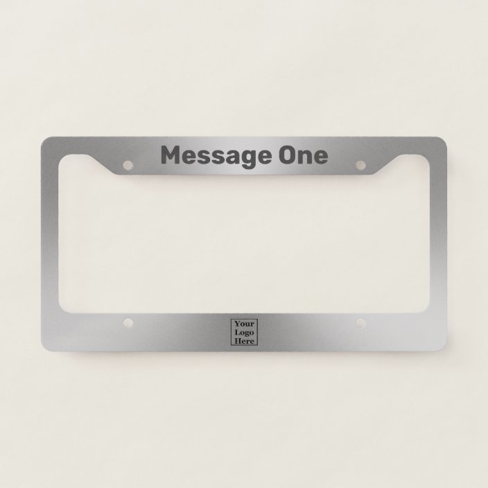 Modern Brushed Metal Look Your Logo Here License Plate Frame | Zazzle.com