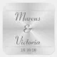 Modern Brushed Metal Wedding Square Sticker | Zazzle