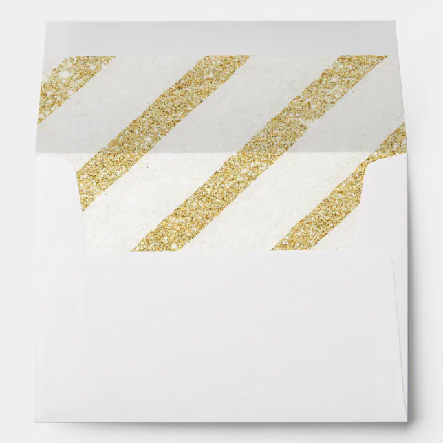 Modern brushtrokes faux gold glitter stripes envelope | Zazzle