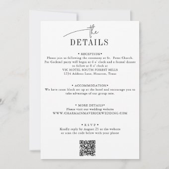 Modern Budget all in one + QR code Wedding Invitation | Zazzle