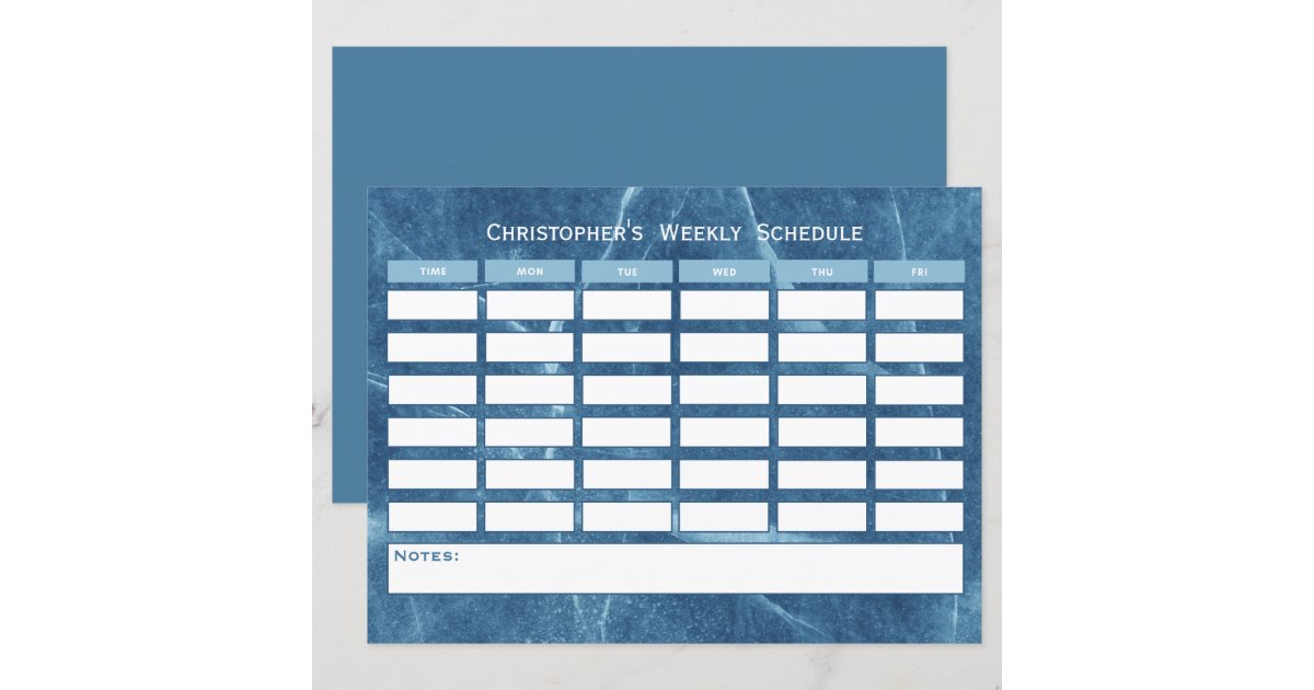Modern Budget Blue Weekly Schedule Class Timetable | Zazzle