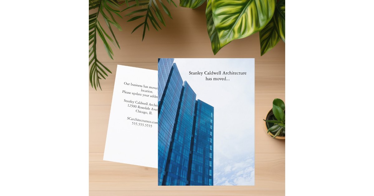 Modern Building Vertical Custom Business Moving Postcard | Zazzle