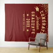 Modern Burgundy Graduation Photo Booth Backdrop | Zazzle