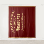 Modern Burgundy Graduation Photo Booth Backdrop | Zazzle