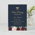 Modern burgundy navy nurse pinning ceremony invitation | Zazzle