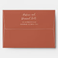 Modern Burnt Orange Simple Wedding Envelope | Zazzle